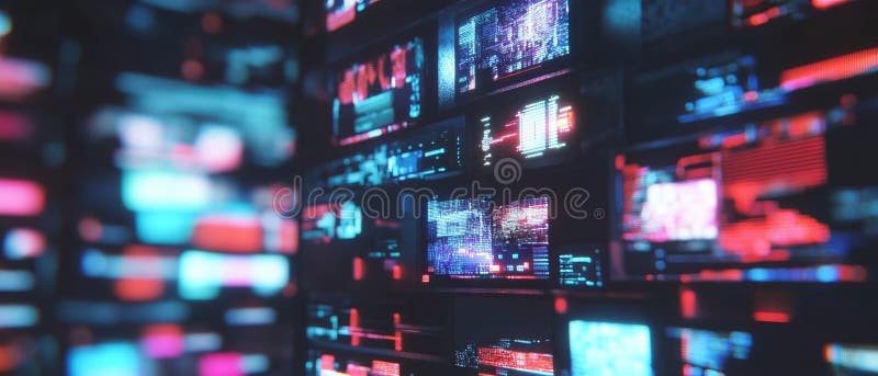 Vibrant Digital Displays Illuminate a Tech-focused Environment Full of ...