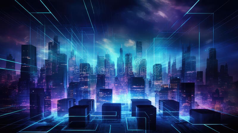 Vibrant Digital Dynamic Background Stock Illustration - Illustration of ...