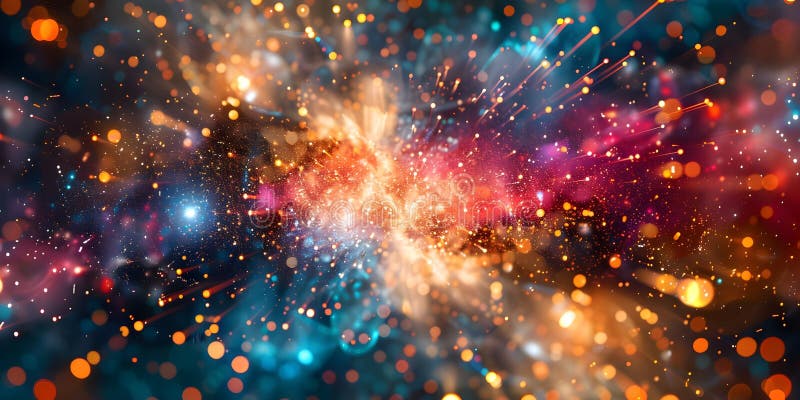 Vibrant Digital Explosion Backdrop with Network Connections Artificial ...