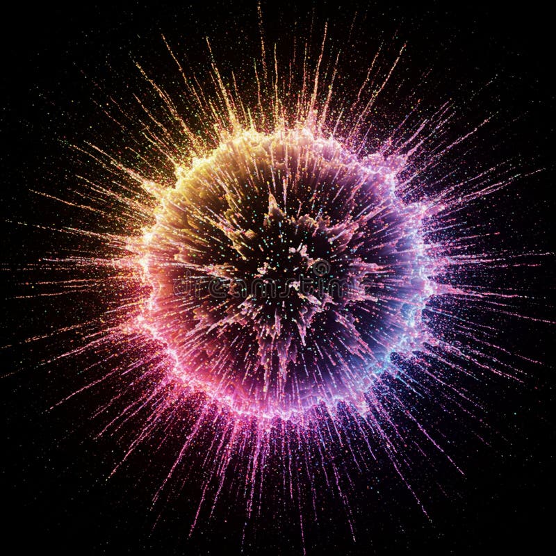 A Vibrant, Digital Explosion Radiates from a Central Point, Creating a ...