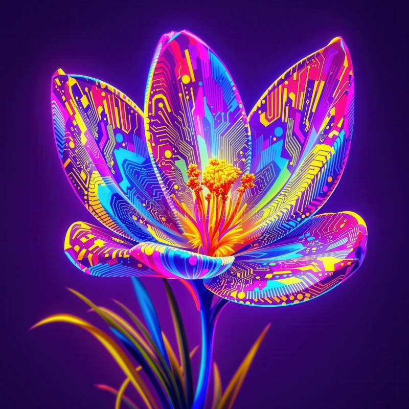 Digital Flower Pattern Print Design Stock Illustration - Illustration ...