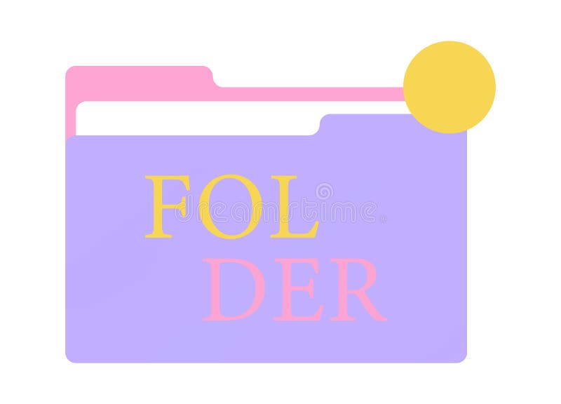 3D Digital Folder with Colorful Documents Stock Illustration ...