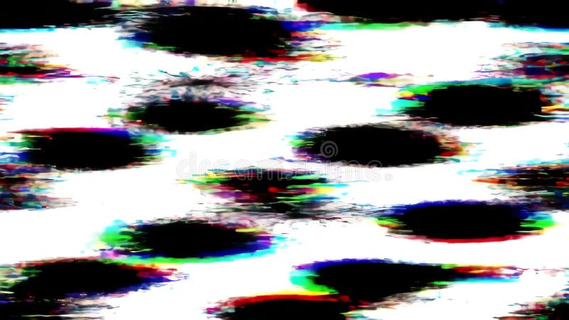 Vibrant Digital Glitch Animation with Flickering Black Spots and Colorful Data Corruption on a ...