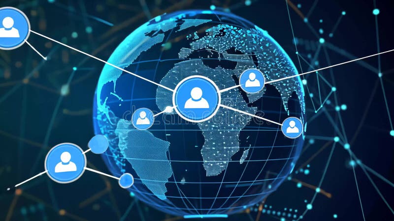 A Futuristic Digital Globe Representing Global Connectivity with Blue ...