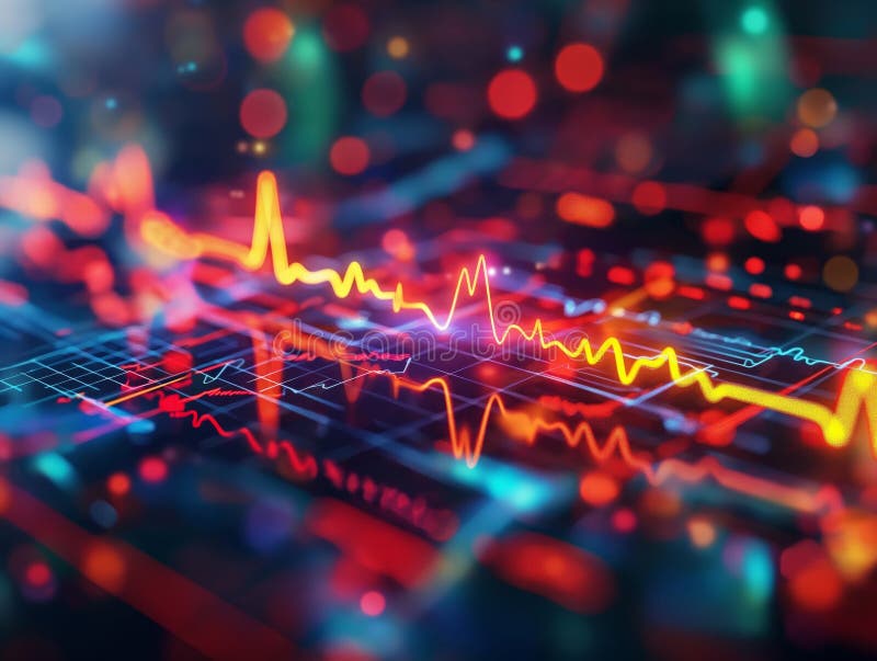 Vibrant Digital Graph with Colorful Data Lines Stock Image - Image of ...