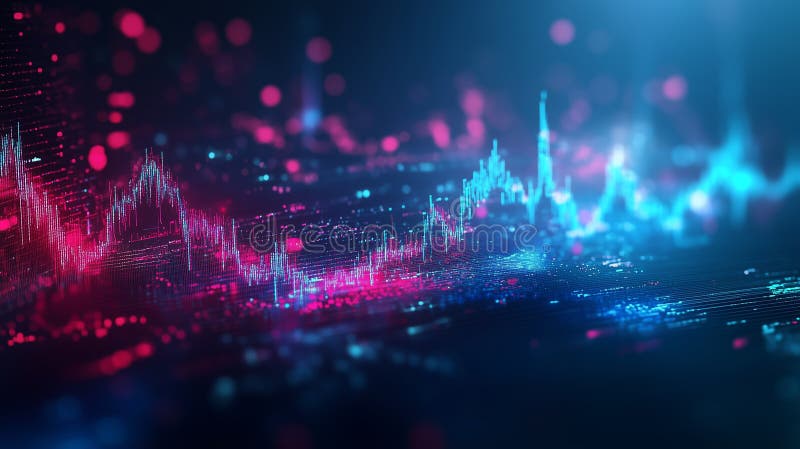 Vibrant Digital Graph Representing Data Fluctuations Against a Dark ...