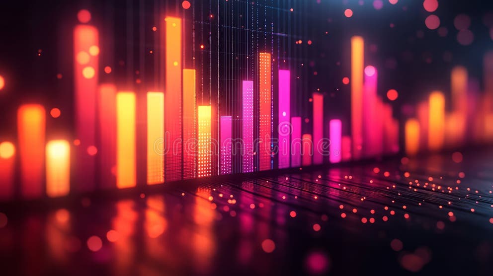 Vibrant Digital Graph Showcasing Data Analysis with Colorful Bars and ...