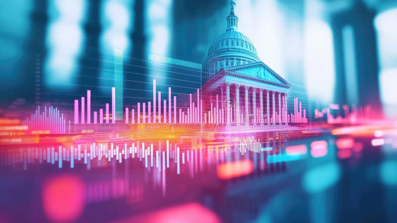 A Vibrant Digital Illustration Combining Data Visualization with a ...