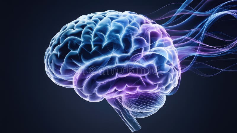 Vibrant Digital Illustration of a Human Brain with Colorful Neural ...