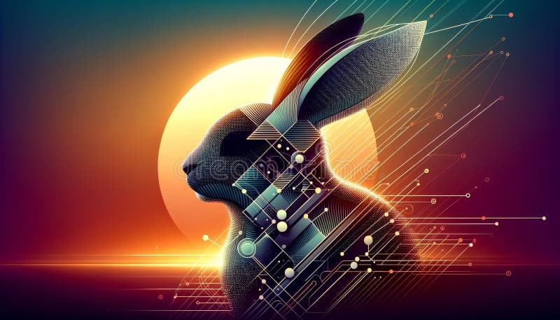 Abstract Digital Art of Rabbit, Futuristic Design Concept Stock ...