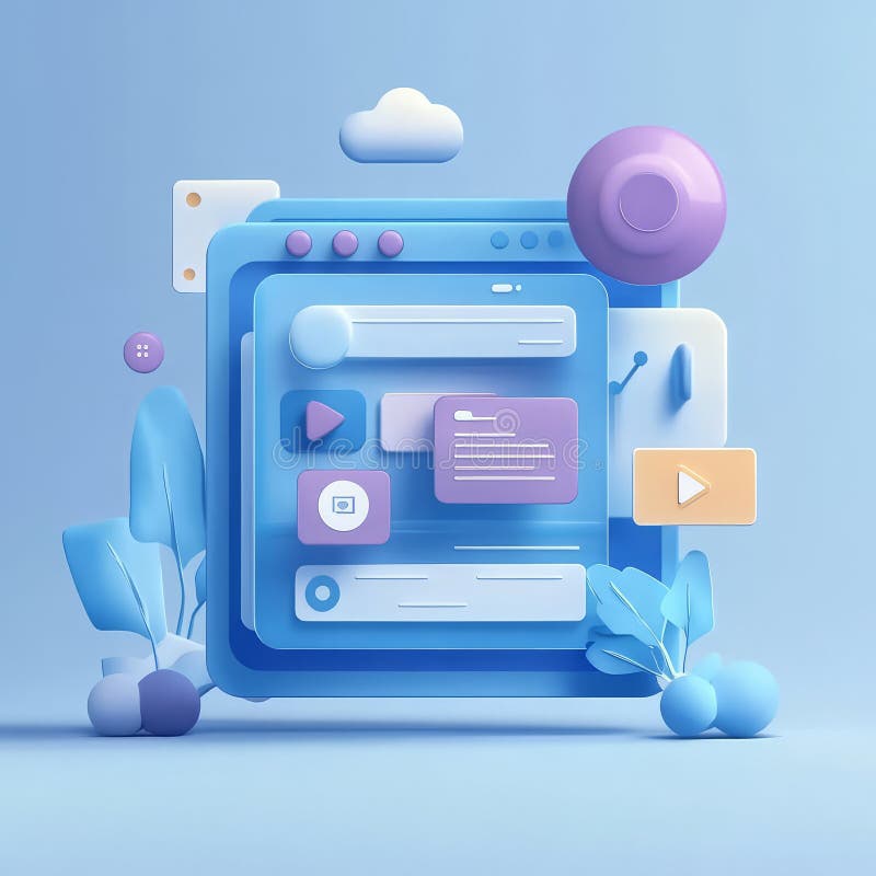 Vibrant Digital Interface Design with Colorful Elements and Modern ...