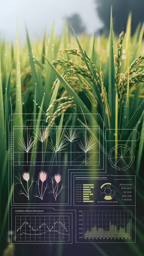 Digital Field Interface with Rice Cultivation Data, Showcasing ...