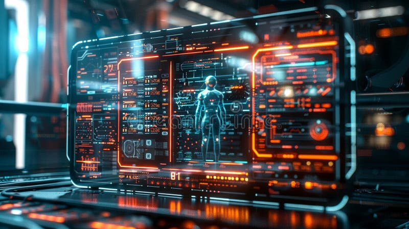 Futuristic Digital Interface Displaying Human Anatomy in a High-tech ...