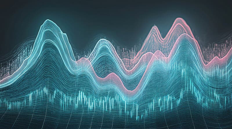 Neon Infused Digital Landscape Showcases AI Generated Analytics and ...