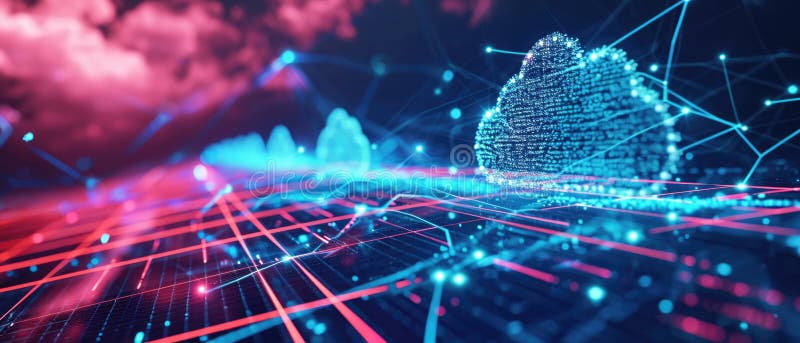 Vibrant Digital Landscape Representing Cloud Computing and Big Data ...