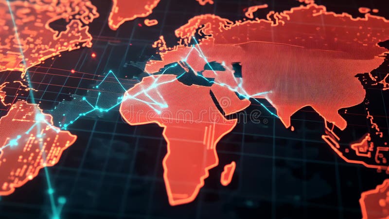 A Vibrant Digital Map Illustrates Global Connections and Data Flows ...