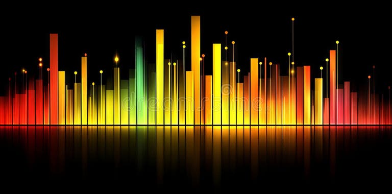 Vibrant Digital Music Visualization Incorporating Equalizer Bars is ...