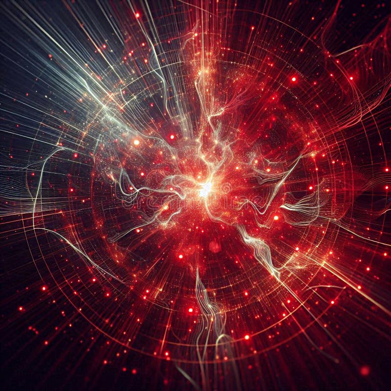 Vibrant Digital Network Glowing Connections Nodes Radiating Energy ...