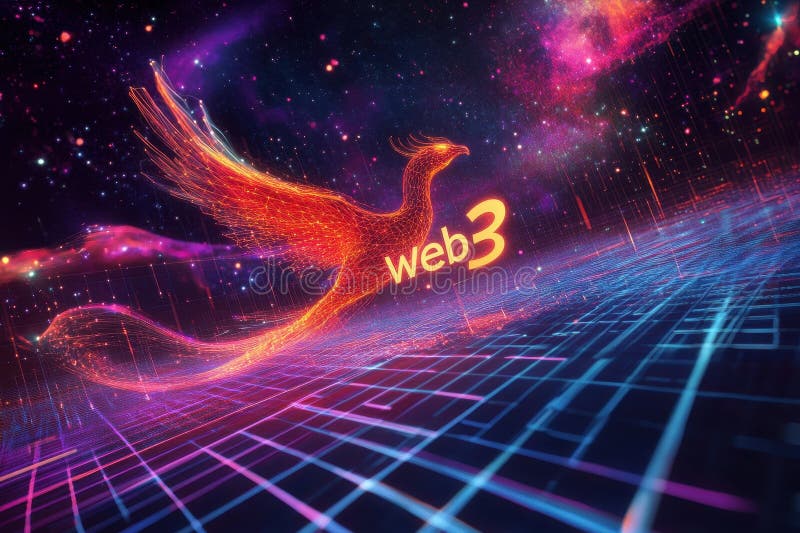 Vibrant Digital Phoenix Symbolizing the Evolution of Technology and ...