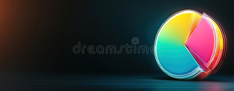 Vibrant Digital Pie Chart Showcasing Colorful Segments Against Dark ...