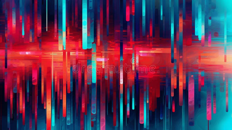 Vibrant Digital Pixelation in Digital Red and Electric Turquoise Stock ...