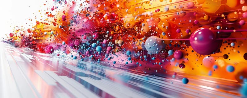 Vibrant Digital Printing Process with Dynamic Color Explosion Stock ...