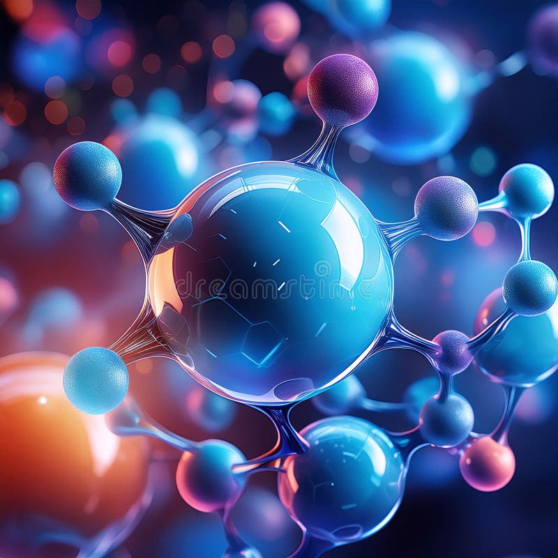 Vibrant Digital Rendering of Interconnected Spheres in a Network Stock ...