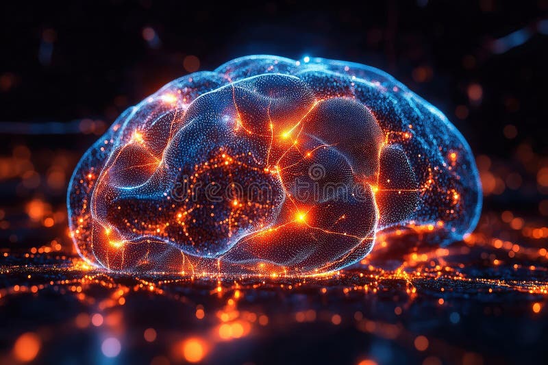 Vibrant Digital Representation of a Brain Showcasing Neural Connections ...