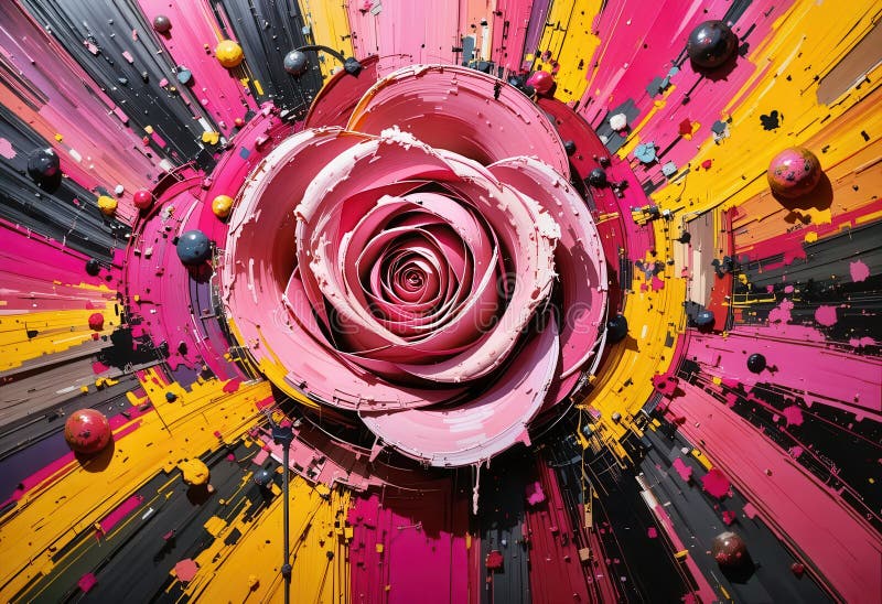 Vibrant Digital Rose Design Bursting with Color and Dynamic Patterns ...