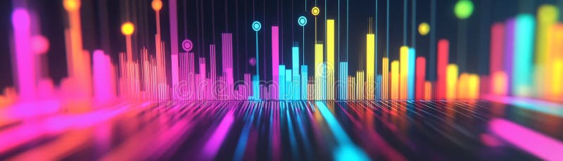 Vibrant Digital Sound Wave Pattern with Colorful Bars in Neon Shades ...