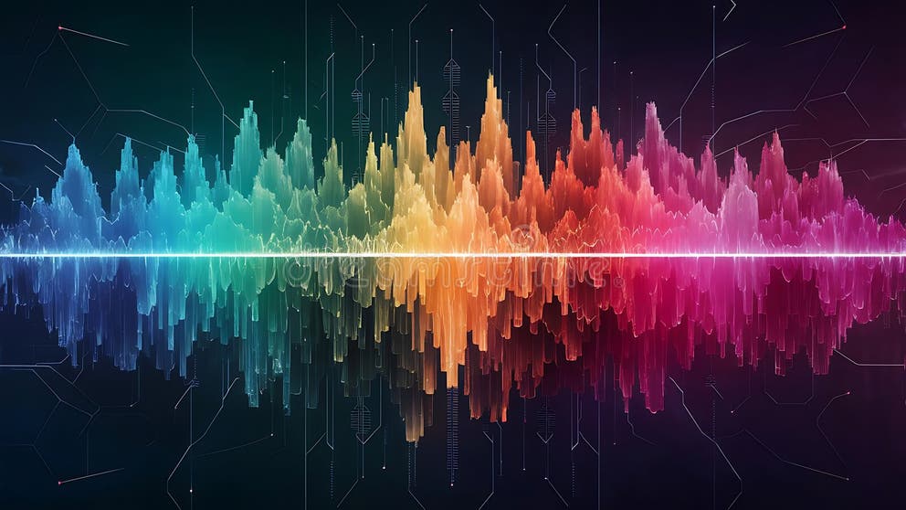 Vibrant Digital Soundwave Spectrum Abstract Technology Background Stock ...