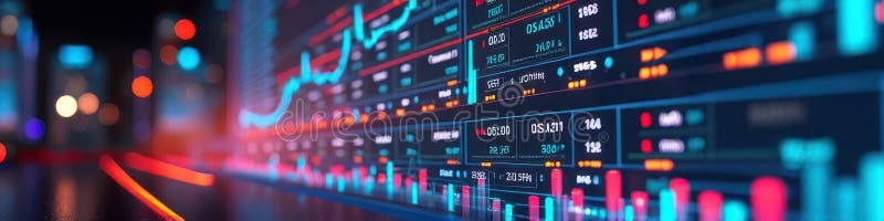 Vibrant Stock Market Ticker Display Colorful Digital Numbers Stock ...