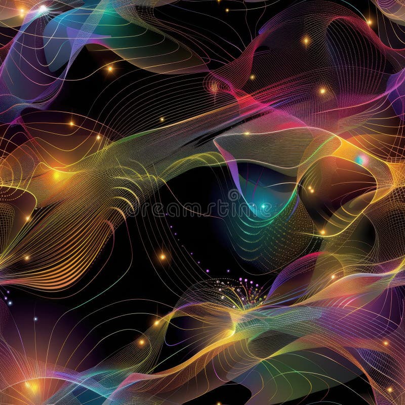 Vibrant Digital Stream: Abstract Wave Lines and Particles Background ...