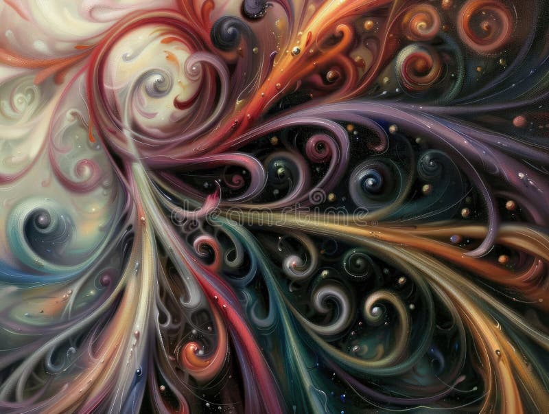 Vibrant Digital Swirls Background Stock Illustration - Illustration of ...