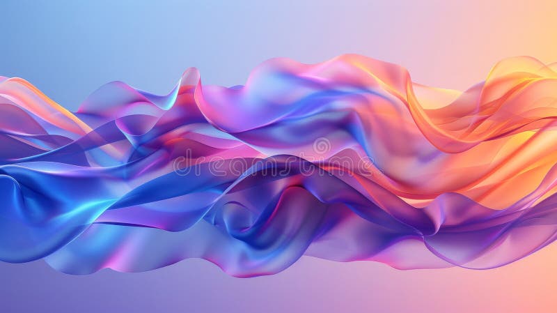 Vibrant Digital Wave Cascades with Flowing Colors Stock Illustration ...