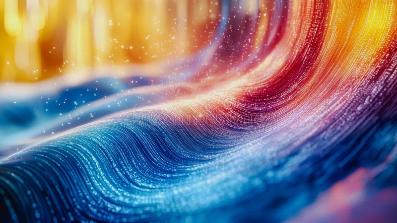 Vibrant Digital Wave with Illuminated Streaming Code Stock Illustration ...