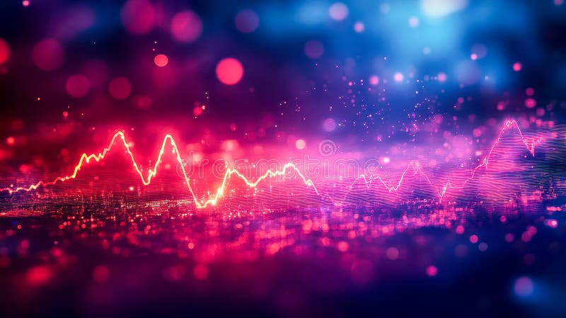 Vibrant Digital Wave Patterns Dance in a Symphony of Colors and Lights ...