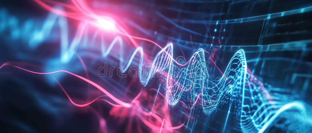 Vibrant Digital Waveforms in Abstract Design Stock Image - Image of visual, light: 386941739