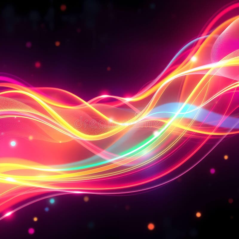 Vibrant Digital Waves: Futuristic Tech Meets Immersive Sci-Fi Atmosphere Stock Illustration ...