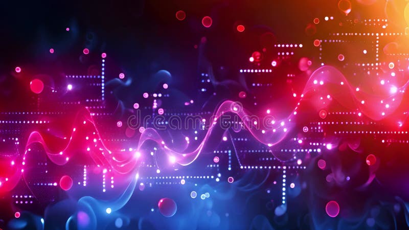 Abstract Digital Waves Intersecting with Binary Code Overlay Stock Video - Video of flow ...