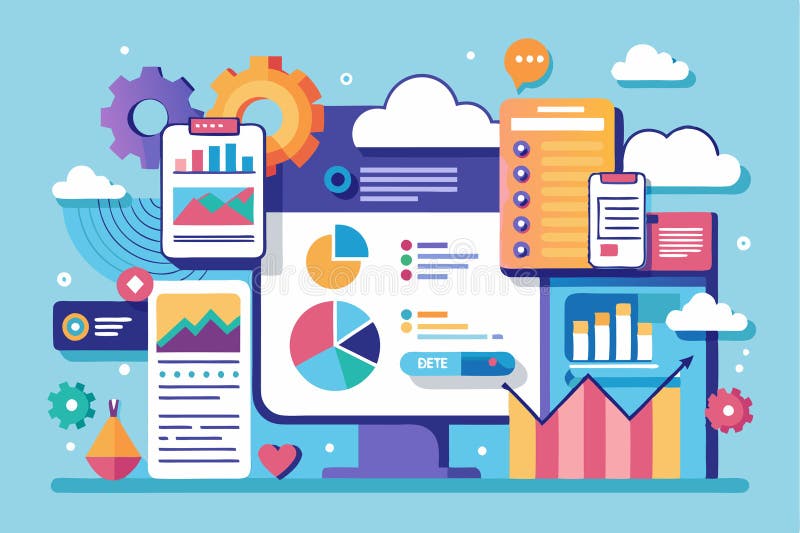 A Vibrant Digital Workspace Displays Customizable Data Reports with ...