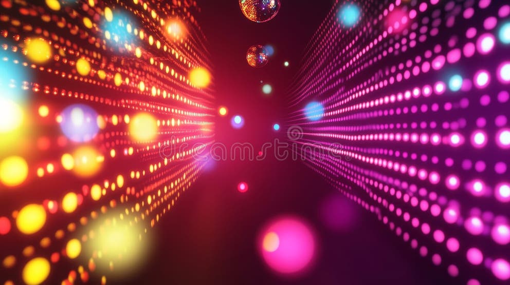 Vibrant Disco Themed Background for Parties, Featuring Colorful Lights ...