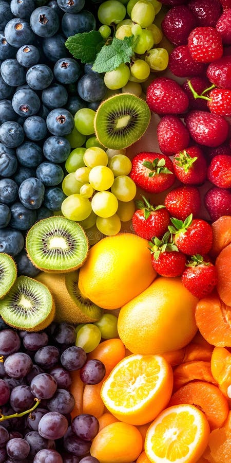 Vibrant Display of Assorted Fruits Stock Illustration - Illustration of ...