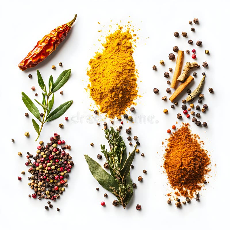 Vibrant Display of Assorted Spices Highlighting Flavors and Textures ...