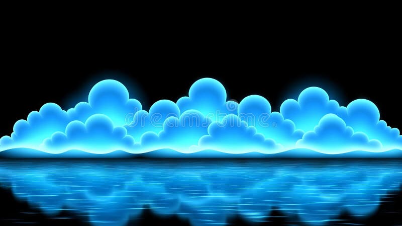 A Vibrant Display of Bright Blue Electrical Power Lights Up a Dark ...