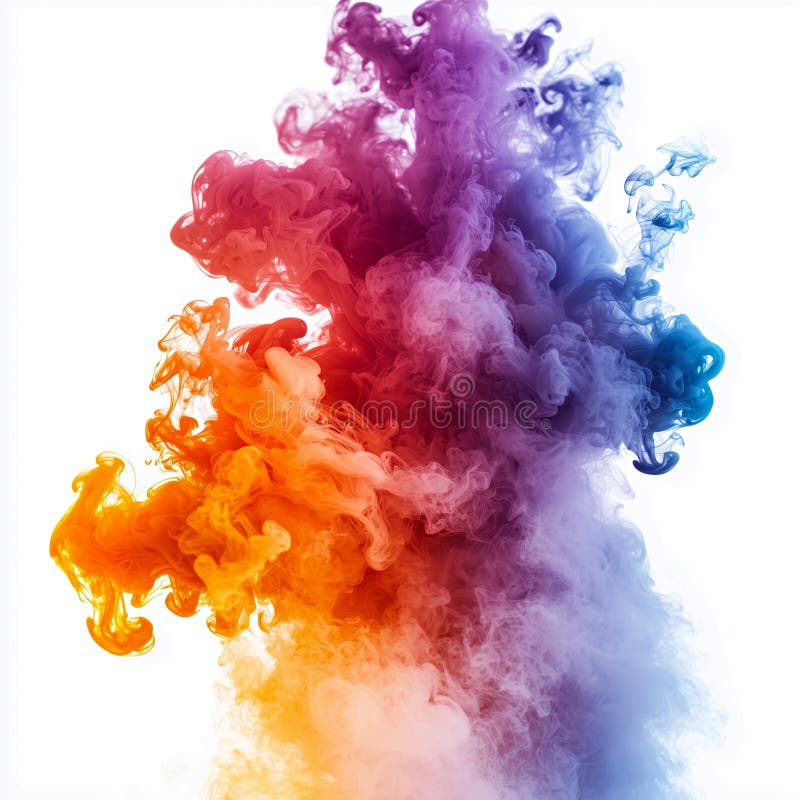 Colorful Smoke Explosion Abstract Vibrant Design Art Isolated on ...