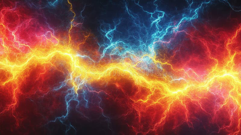 A Vibrant Display of Electric Energy with Colorful Lightning Effects ...