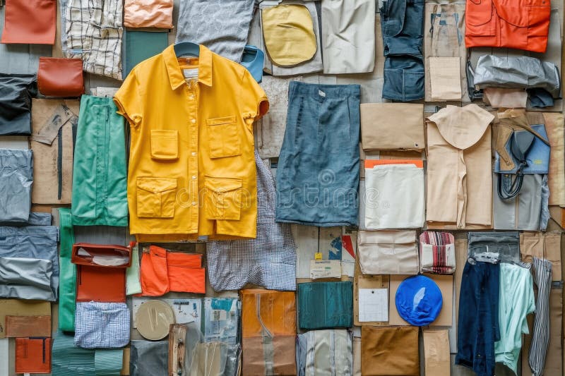 A Vibrant Display Features an Array of Upcycled Clothing and Materials ...