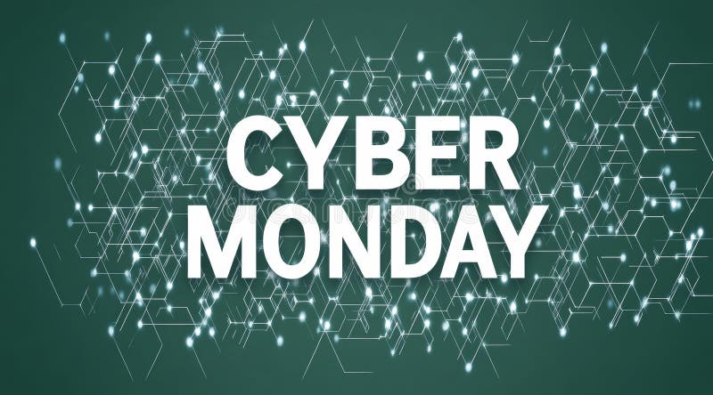 A Vibrant Display Featuring Cyber Monday Surrounded by Interconnected ...