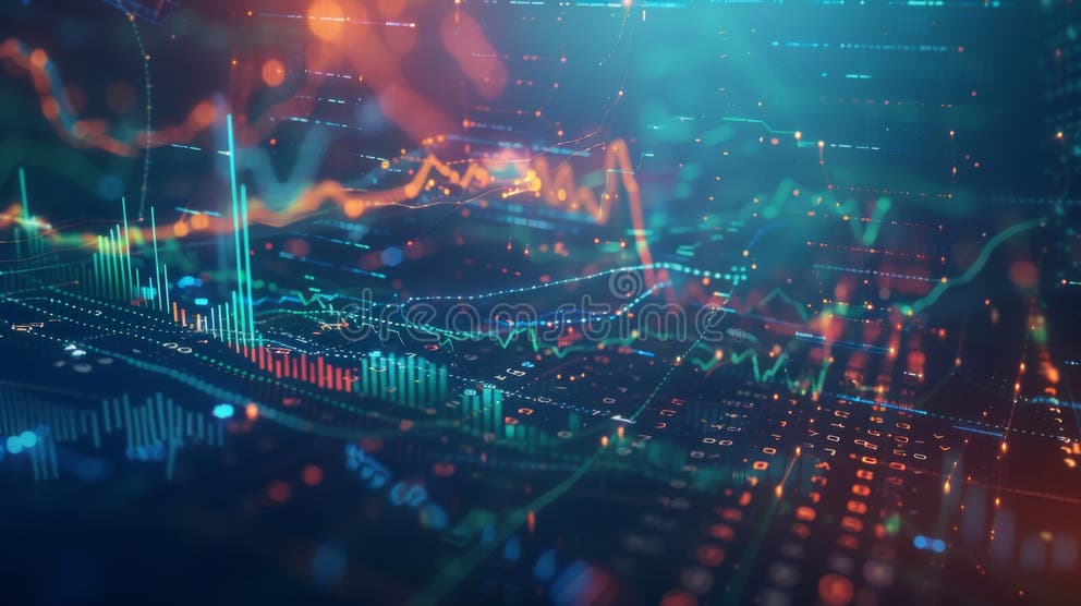 Vibrant Display of Financial Data Analytics, with Various Types of ...
